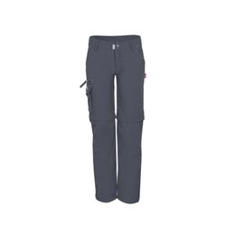 Trollkids Zipp-Off-Trekkinghose Slim Fit Oppland in dark grey | Gr.: 146