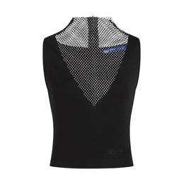 KARL LAGERFELD JEANS Top 'Chainmail' Damen Gr&ouml;&szlig;e M schwarz / transparent