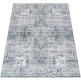 Paco Home Teppich &raquo;Cambridge 461&laquo; rechteckig 12 mm H&ouml;he Kurzflor, orientalisches Muster, Vintage Design Grau Obermaterial: 100% Polyester B : 200...