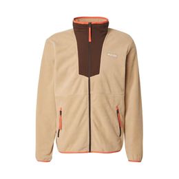Columbia Funktionsfleecejacke 'Sequoia Grove' Herren Größe XXL braun / hellbraun / neonorange / weiß