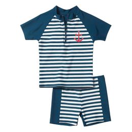 Playshoes 2tlg. Badeoutfit "Maritim" in Dunkelblau/ Wei&szlig; | Gr.: 98/104