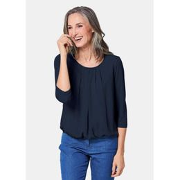 GOLDNER Chiffon-Shirt mit 3/4-Arm, Rundhals in marine | Gr.: 42