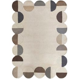 FLAIR RUGS Wollteppich &raquo;Mia Scallop&laquo; rechteckig 12 mm H&ouml;he in Jakobsmuschel-Form beige Wolle