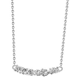 Firetti Kette mit Anhänger »Schmuck Geschenk Silber 925 Halsschmuck Ankerkette Rund Oval Herz« mit Zirkonia (synth.) silberfarben-kristallweiß...