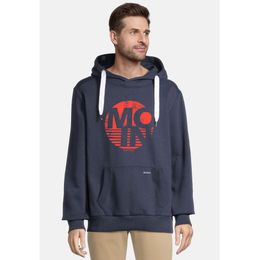 Salzhaut Hoodie HEFF- MOIN RUND in Navy-Neon Red | Gr.: XL