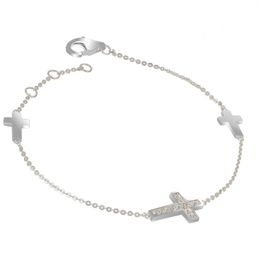 Firetti Armband »Schmuck Geschenk Silber 925 Armschmuck Armkette Shorty Kreuze« mit Zirkonia (synth.) silberfarben-kristallweiß + kristallweiß 18...