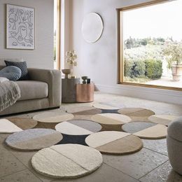 FLAIR RUGS Wollteppich &raquo;Mia Ellipse&laquo; rechteckig 12 mm H&ouml;he mit gebogenem Zuschnitt Wolle