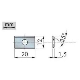 FELDER Wendeplatte mit 2 Schneidfasen | Breite 12 mm | 20 mm | 10 St&uuml;ck