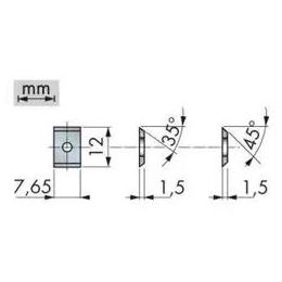FELDER Wendeplatte mit 2 Schneidfasen | Breite 12 mm | 7,65 mm | 2 St&uuml;ck