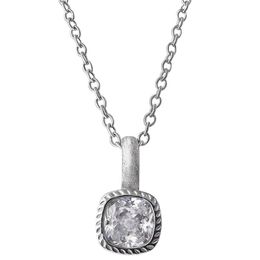 Firetti Kette mit Anhänger »Schmuck Geschenk Silber 925 Halsschmuck Ankerkette Kissen Solitär« mit Zirkonia (synth.) silberfarben-kristallweiß...