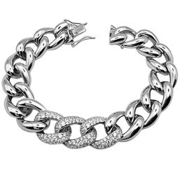 Firetti Armband »Schmuck Geschenk Silber 925 Armschmuck Armkette Panzerkette« mit Zirkonia (synth.) silberfarben-kristallweiß + kristallweiß 18 cm...