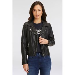 Maze Lederjacke im Bikerlook und Einsätze hinten schwarz XS