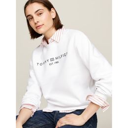 Tommy Hilfiger Damen Sweatshirt &raquo;MDRN REG CORP LOGO C-NK SWTSHRT&laquo;, mit Logoschriftzug wei&szlig; XL (42)