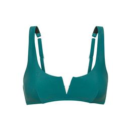 LSCN BY LASCANA Bustier-Bikini-Top »Gina«, mit V-Ausschnitt vorne dunkeltürkis 40 - Cup D Cup D 40 Trendige Unifarbe