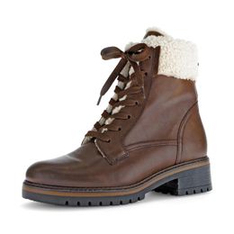 Gabor Winterstiefelette »GENUA«, Blockabsatz, Winterboots mit Teddyplüsch-Kragen braun-creme 43 43 Schnürstiefelette mit praktischem...