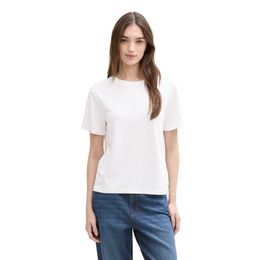 Tom Tailor Denim Rundhalsshirt mit Rundhalsausschnitt white L (40) L (40) T-Shirt für Damen von Tom Tailor Denim