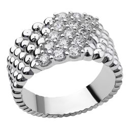 Firetti Fingerring »Schmuck Geschenk Silber 925 Damenring Ring Kugeln rund« mit Zirkonia (synth.) silberfarben-kristallweiß 58 Extravaganter...