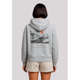 Kapuzenpullover F4NT4STIC "Escape Discover the World Town Train Station", Damen, Gr. XS, grau melange, Obermaterial: 80% Baumwolle, 20% Polyester, oversize, Pullover, Premium Qualität, ESCAPE Collection