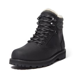 Schnürboots Timberland "BRITTON ROADMID WARM LINED WATERPROOF BOOT", Gr. 41,5, schwarz full grain, Leder, Schuhe, Winterstiefel, Schnürstiefel, Winterschuhe, wasserdicht&gefüttert