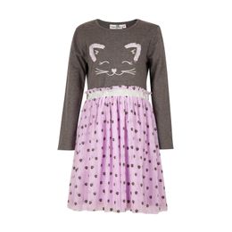 Sommerkleid happy girls "dress", Mädchen, Gr. 134, EURO-Größen, anthrazit, Stoff, 100% Baumwolle, normal, Kleider