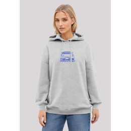 Kapuzenpullover F4NT4STIC "Retro Car Japanese Streetstyle", Damen, Gr. L, grau melange, Obermaterial: 80% Baumwolle, 20% Polyester, oversize, Pullover, Japan Streetwear Styles