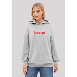 Kapuzenpullover F4NT4STIC "Koi Fish Japan Streetstyle", Damen, Gr. L, grau melange, Obermaterial: 80% Baumwolle, 20% Polyester, oversize, Pullover, Japan Streetwear Styles