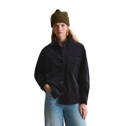 Marc O'Polo Hemdbluse MARC O'POLO DENIM, Damen, Gr. XL, blau depths, Cord, Obermaterial: 98% Baumwolle, 2% Elasthan, relaxed fit, 1-Knopf-Manschette, Blusen, aus mittelschwerem Cord-Stretch, relaxed fit