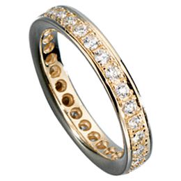 Fingerring Jobo "Ring mit Diamanten rundum" Gr. 54, gelb (gelbgold 585), Fingerringe, Damen, 54, Diamanten Gelbgold 585, Diamanten, Gelbgold 585, 585 Gold
