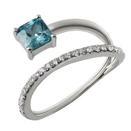 Firetti Fingerring »Schmuck Geschenk Silber 925 Damenring Ring Kissen« mit Zirkonia (synth.) silberfarben-hellblau-kristallweiß 54 Verspielter...