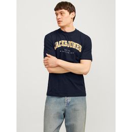 Jack & Jones JACK & JONES Rundhalsshirt »JJECALEB VARSITY TEE SS O-NECK NOOS« Navy Blazer S S Kurzarm, perfekt für wärmere Tage oder als Layering-Basis