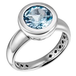 Firetti Fingerring »Schmuck Geschenk Silber 925 Damenring Kreis rund Solitär« mit Topas (behandelt) silberfarben-hellblau 56 Bezaubernder Damenring...