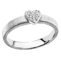 Firetti Fingerring »Schmuck Geschenk Silber 925 Damenring Ring Herz« mit Zirkonia (synth.) silberfarben-kristallweiß 60 Sportlicher Damenring mit...