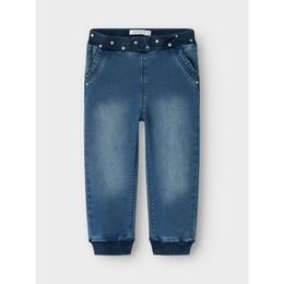 name it Relax-fit-Jeans »NMFBELLA BAG R FLEECE JEANS 5705-AN O« Dark Blue Denim Print:PRINT 122 - N-Gr N-Gr 122 Coole Jeans von name it für Mädchen
