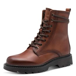 Tamaris Schnürstiefelette, Blockabsatz, Schnürboots mit schaftumwickelnenden Schnürsenkeln cognac 41 41 Schicker Schnürboots mit Reißverschluss für...