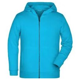 Basic Kinder Hoody mit Rei&szlig;verschluss | turquoise | 122/128 - turquoise