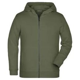 Basic Kinder Hoody mit Rei&szlig;verschluss | olive | 158/164 - olive