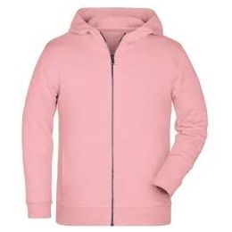 Basic Kinder Hoody mit Rei&szlig;verschluss | rose-melange | 134/140 - rose-melange