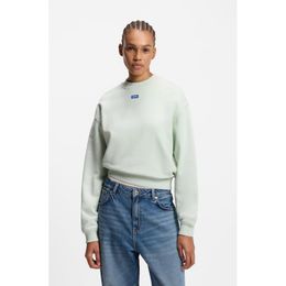 HUGO BLUE Sweatshirt »Delessa« mit Logoaufnäher Light/Pastel Green 335 L L Klassisches Sweatshirt mit Rundhalsausschnitt für einen zeitlosen Look