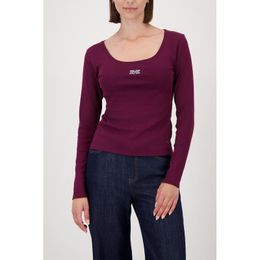 monari Damen Langarmshirt &raquo;Shirt Rippe Schmuck&laquo; Mit weitem Rundhalsausschnitt rot 38