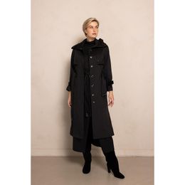 Zhrill Trenchcoat &raquo;ZHELSE&laquo; mit Reverskragen und G&uuml;rtelschlaufe im H&uuml;ftbereich BLACK M M Langer Damen-Mantel von Zhrill