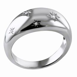 Firetti Fingerring »Schmuck Geschenk Silber 925 Damenring Ring Sterne« mit Zirkonia (synth.) silberfarben-kristallweiß 58 Bezaubernder Damenring...