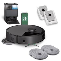 Roomba Plus 505 Combo-Roboter + AutoWash Dock &ndash; Schwarz + zus&auml;tzlich Zubeh&ouml;r | Black | iRobot