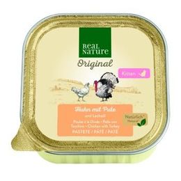 REAL NATURE Original Nassfutter Katze, Kitten, Huhn mit Pute und Lachs&ouml;l 16x100 g