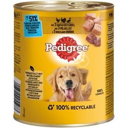 Pedigree Nassfutter Hund Adult, Classic 3 Sorten 12x800 g Gefl&uuml;gel