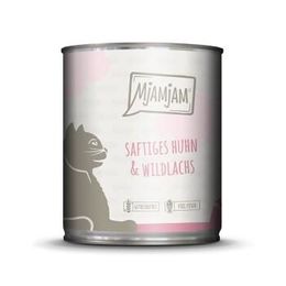 MjAMjAM Nassfutter Katze Adult 6x800 g Huhn und Wildlachs