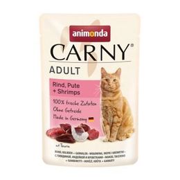 animonda Carny Nassfutter Katze Adult Rind, Pute und Shrimps 24x85 g