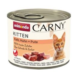 animonda Carny Nassfutter Katze Kitten Kalb, Huhn und Pute 24x200 g