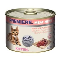 Premiere Meat Menu Kitten Rind und Putenherzen 24x200 g