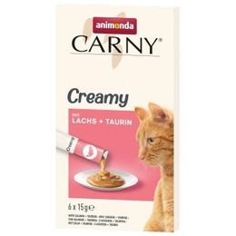 animonda Carny Nassfutter Katze Adult, Creamy mit Taurin 11x 6x15g Lachs
