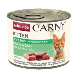 animonda Carny Nassfutter Katze Kitten Rind, Huhn und Kaninchen 24x200 g